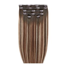 20 Inch Double Hair Set Clip-In Extensions Walnut | Beauty Works